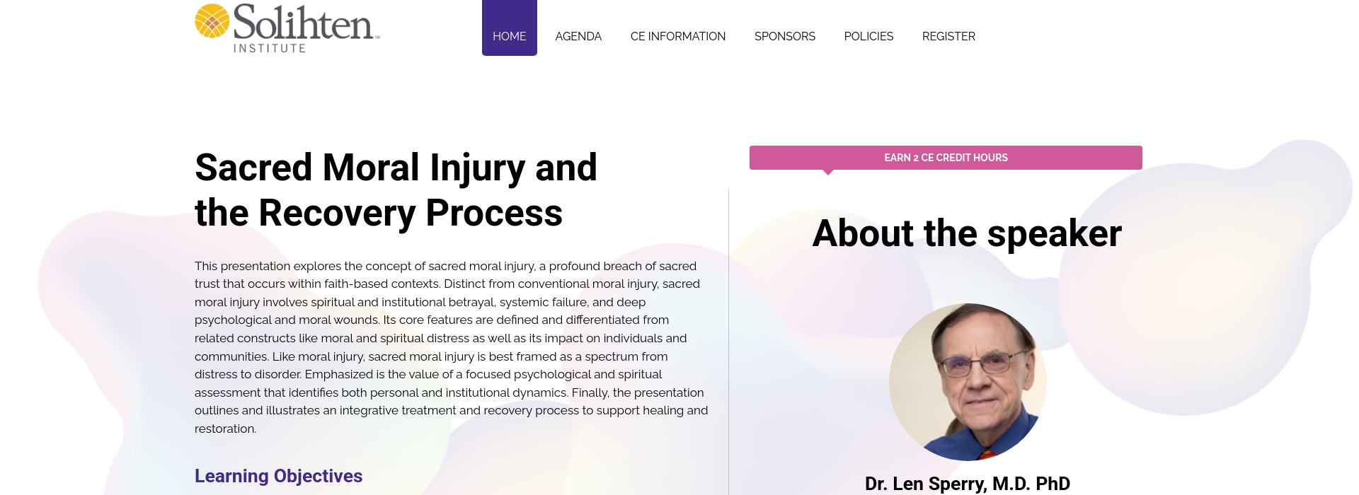 Sacred Moral Injury and the Recovery Process